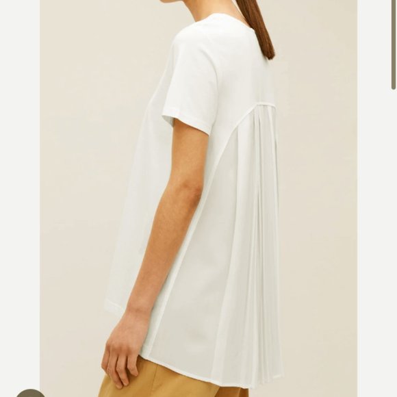 COS | Tops | Cos Pleated Back Tshirts Cream Color Size Xs | Poshmark